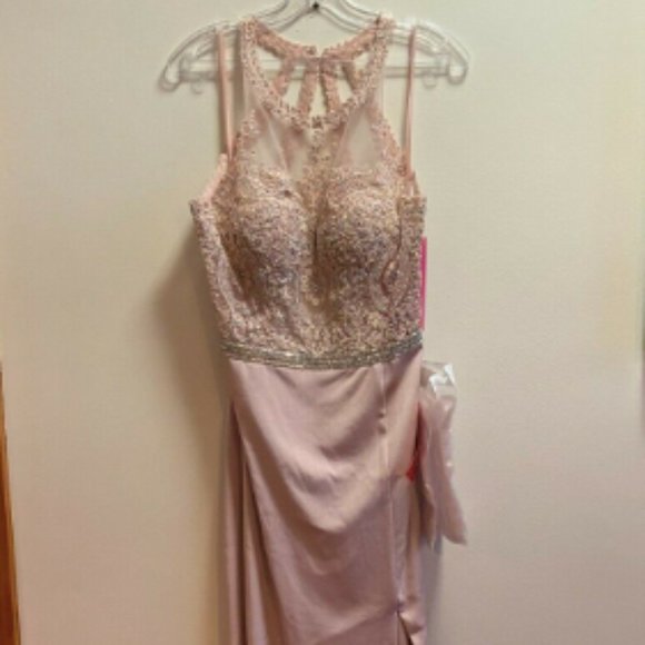 Dresses | Prom Girl Dress Xl Long Formal Prom Dress With Bedded Lace ...